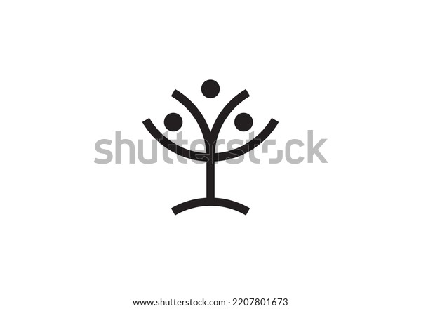 Tree People Logo Icon Design Garden Stock Vector (Royalty Free ...