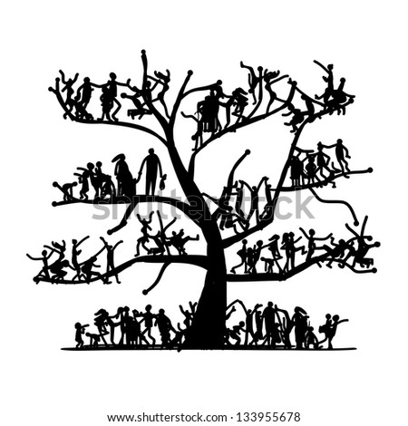 Tree People Sketch Your Design Stock Vector (Royalty Free) 133955678 ...