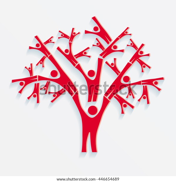 Tree People Vector Illustration Stock Vector (Royalty Free) 446654689
