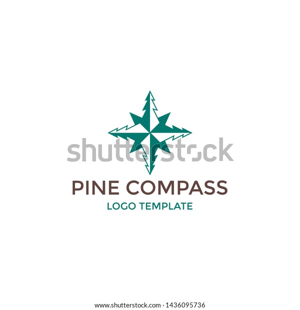 Tree Pine Compass Logo Logos Template 库存矢量图（免版税）1436095736 | Shutterstock
