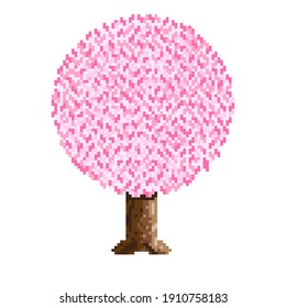 Tree Pixel Art Pink Tree Tree Stock Vector (Royalty Free) 1910758183 ...
