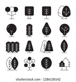 Tree Plant Icons Set Stock Vector (Royalty Free) 1286130142 | Shutterstock