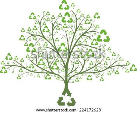 Tree Recycle Icons Leaves Vector Cartoon Stock Vector (Royalty Free ...