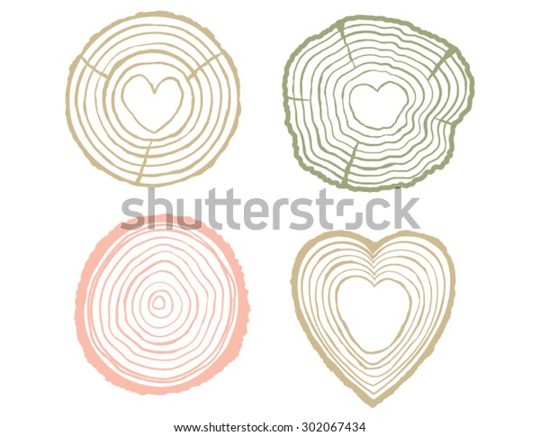 Tree Rings Illustration Set Design Stock Vector (Royalty Free ...
