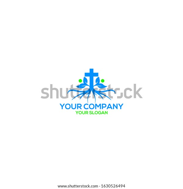 Tree Root Church Logo Design Vector Stock Vector (Royalty Free ...