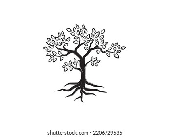 Tree Roots Icon Silhouette Isolated On Stock Vector (Royalty Free ...