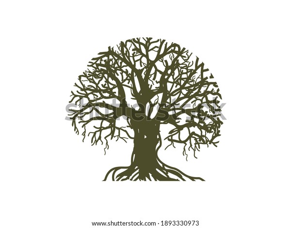 Tree Roots Isolated On White Background Stock Vector (Royalty Free ...