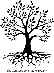 Tree Roots Silhouette Vector Illustration Stock Vector (Royalty Free ...
