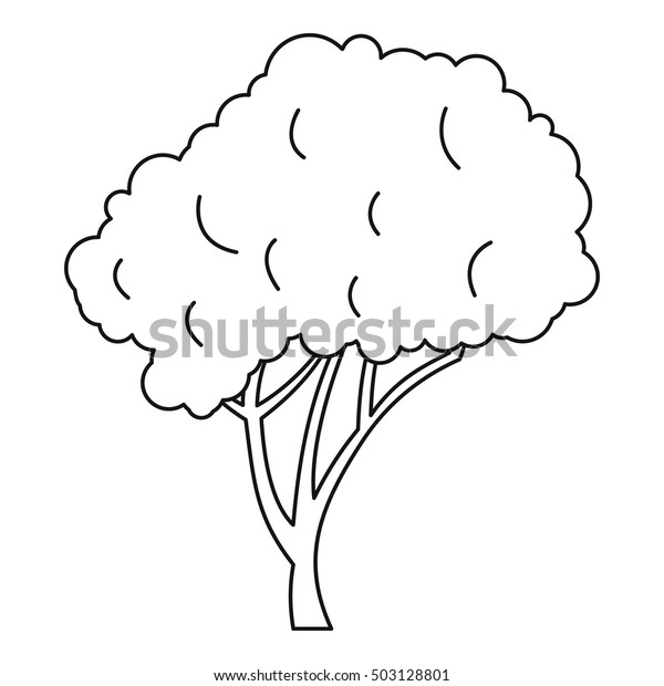 Tree Rounded Crown Icon Outline Illustration: เวกเตอร์สต็อก (ปลอดค่า ...