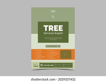 Tree Service Flyer Design Template Tree Stock Vector (Royalty Free ...