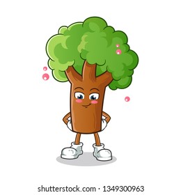 Tree Shy Mascot Vector Cartoon Illustration Stock Vector (Royalty Free ...