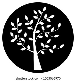 Tree Silhouette Black Circle Stock Vector (Royalty Free) 1305066970 ...
