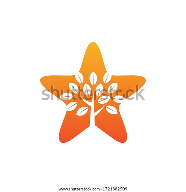 Tree Silhouette Star Logo Design Stock Vector (Royalty Free) 1721882509 ...