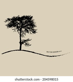 Modern Tree Silhouette Wall Decor Stock Vector (Royalty Free) 1384925234