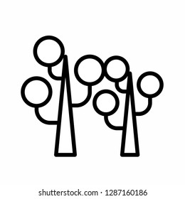 Tree Simple Icon Set Silhouette Symbol Stock Vector (Royalty Free ...