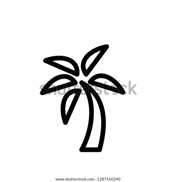 Tree Simple Icon Set Silhouette Symbol Stock Vector (Royalty Free ...