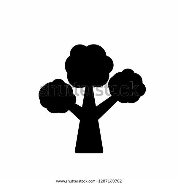Vektor Stok Tree Simple Icon Set Silhouette Symbol (Tanpa Royalti ...