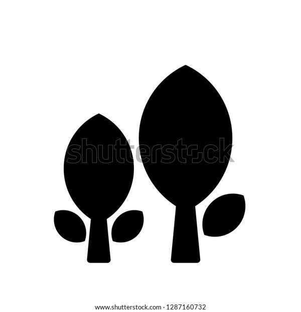 Tree Simple Icon Set Silhouette Symbol: เวกเตอร์สต็อก (ปลอดค่าลิขสิทธิ์ ...