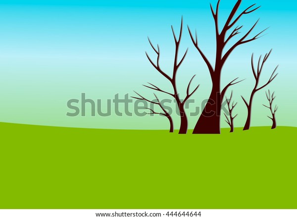 Tree Skyline Panorama Summer Stock Vector (Royalty Free) 444644644 ...