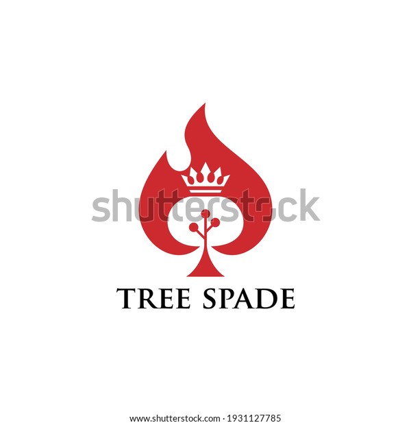Tree Spade Crown Flame Logo Design Stock Vector (Royalty Free) 1931127785