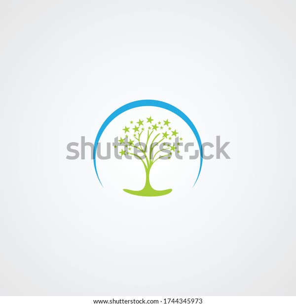 Tree Stars Icon Logo Stock Vector (Royalty Free) 1744345973 | Shutterstock