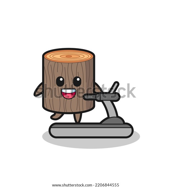 Tree Stump Cartoon Character Walking On Stock Vector (Royalty Free ...