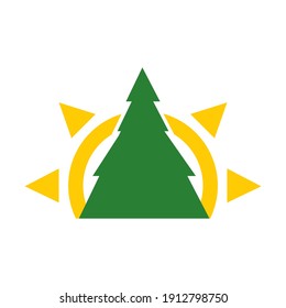 Tree Sun Icon Logo Concept Creative Stock Vector (Royalty Free ...