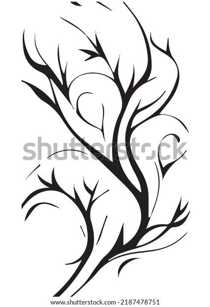 Tree Swirl Symbol Ink Printing Stock Vector (Royalty Free) 2187478751 ...