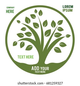 Tree Symbol Circle On White Background 스톡 벡터(로열티 프리) 681259327 ...