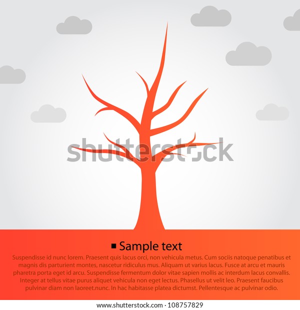 Tree Symbol Design Orange Tree Silhouette Stock Vector (Royalty Free ...