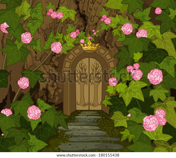 Tree Trunk Gates Magic Elves Castle: เวกเตอร์สต็อก (ปลอดค่าลิขสิทธิ์ ...