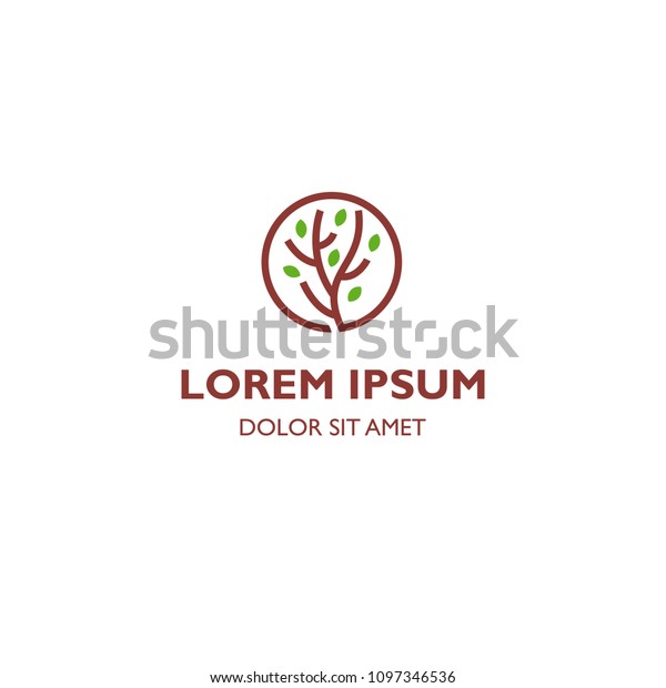 Tree Twig Logo Icon Illustration Stock Vector (Royalty Free) 1097346536 ...