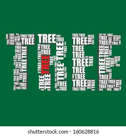 Tree Typography 3d Text Word Art Stock Vector (Royalty Free) 160628816 ...