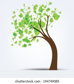 Single Green Tree On White Background Stock Vector (Royalty Free ...