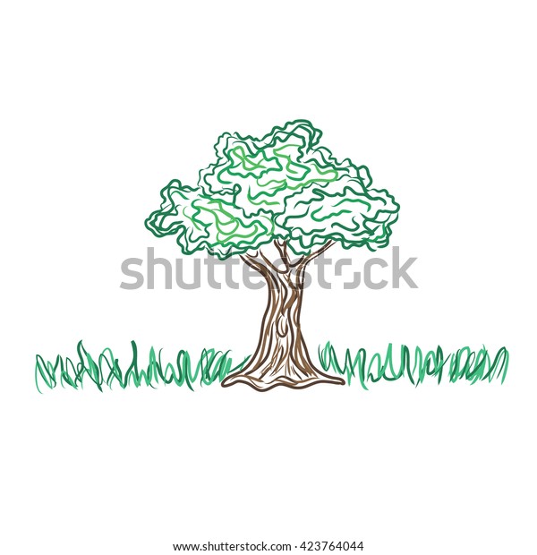 Tree Vector Symbol Sketch Vector Illustration Stock Vector (Royalty ...