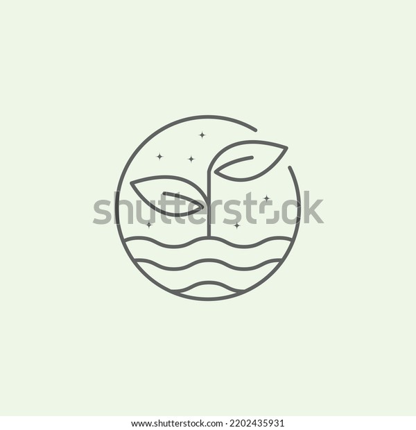 Tree Water Line Art Logo Vector Stock Vector (Royalty Free) 2202435931 ...