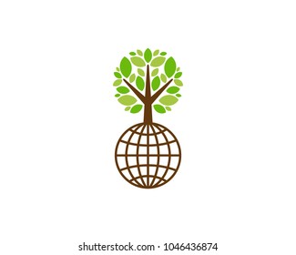 Globe Tree Logo Icon Design Stock Vector (Royalty Free) 1072134071 ...