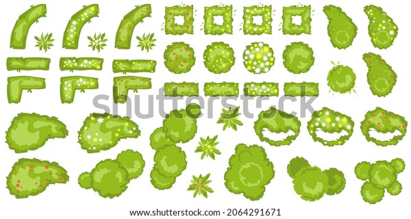 Trees Bushes Hedge Top View Architectural Stock Vector (Royalty Free ...
