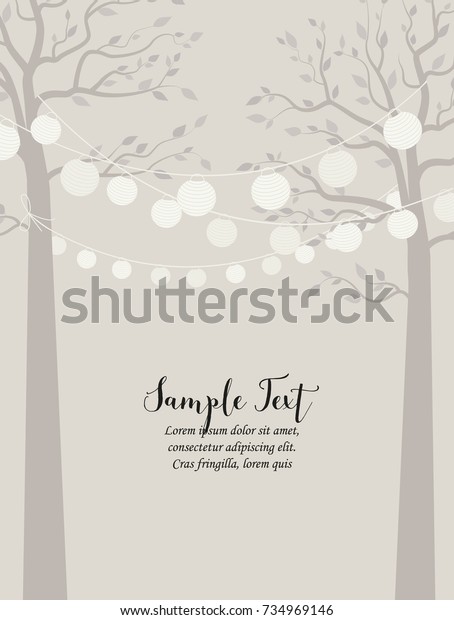 Trees Chain Lanterns Stock Vector (Royalty Free) 734969146