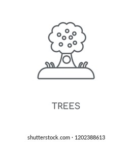 Trees Linear Icon Trees Concept Stroke Stock Vector (Royalty Free ...