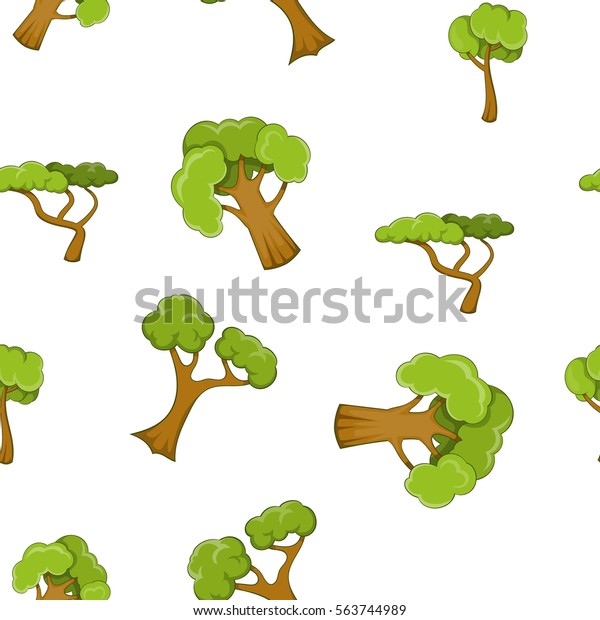 Trees Pattern Cartoon Illustration Trees Vector Stock Vector (Royalty ...