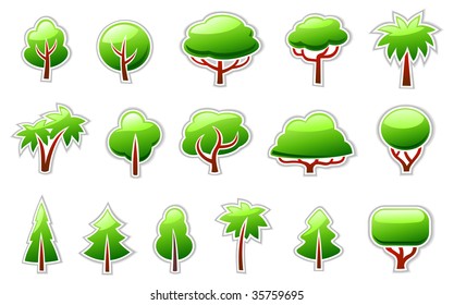 Trees Symbols Icon Set Stock Vector (Royalty Free) 35759695 | Shutterstock