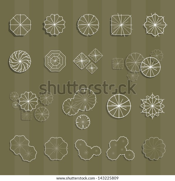 Trees Top View Outline Shadow Landscape 스톡 벡터(로열티 프리) 143225809 ...