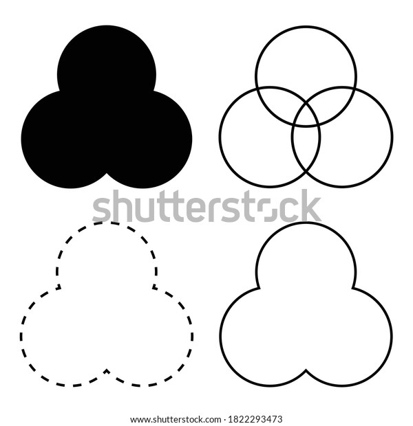 Trefoil Geometric Shape On White Background Stock Vector (Royalty Free ...
