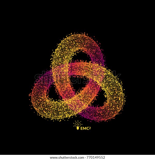 Trefoil Knot Vector Illustration Consisting Points Stock Vector ...