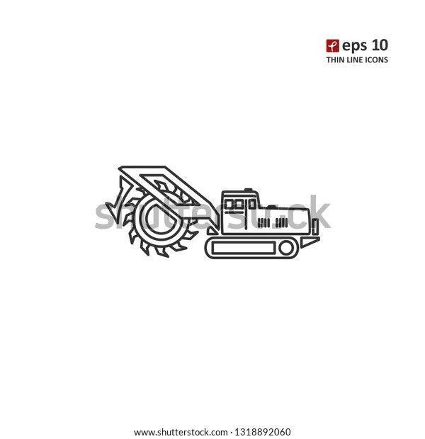 Trench Rotor Excavators Vector Icon Symbol Stock Vector (Royalty Free ...