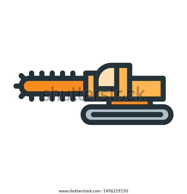 Trencher Machine Icon Filled Outline Style Stock Vector (Royalty Free ...