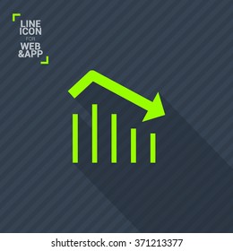 Trend Down Isolated Minimal Icon Business Stock Vector (Royalty Free ...