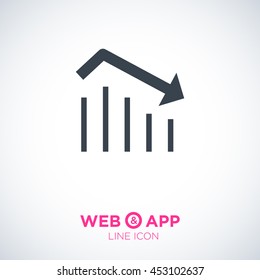 Trend Down Isolated Minimal Icon Business Stock Vector (Royalty Free ...