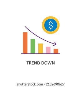 Trend Down Vector Outline Icon Design Stock Vector (Royalty Free ...